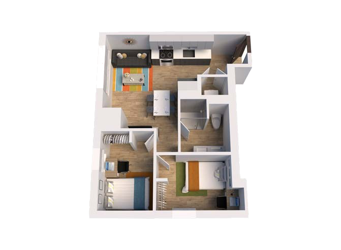 2x1 A Floor Plan | Fieldhouse Dinkytown