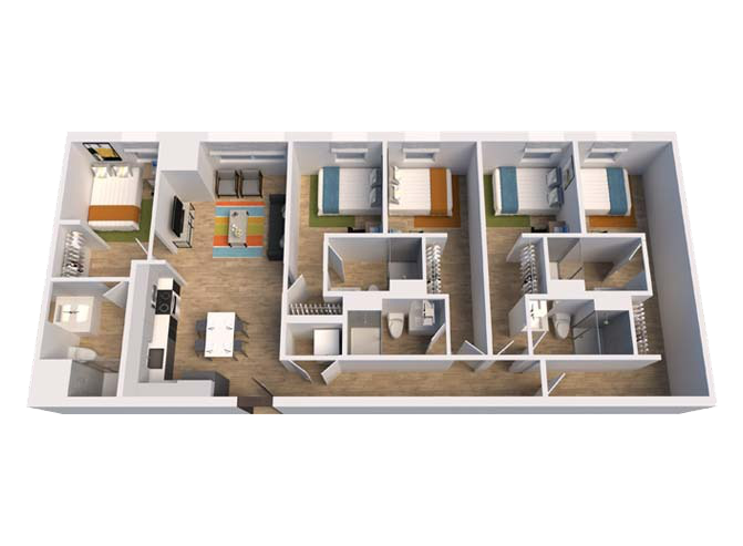5x5 A Floor Plan | Fieldhouse Dinkytown