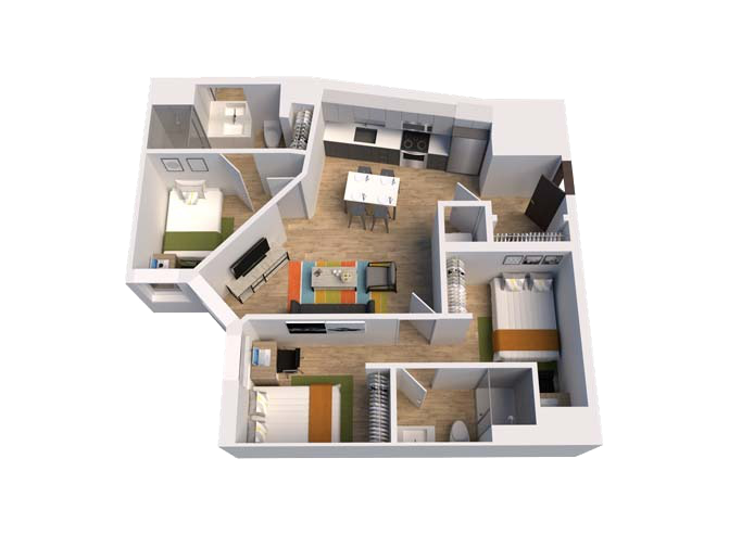 3x2 A Floor Plan | Fieldhouse Dinkytown