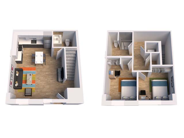 2x1.5 Townhome Floor Plan | Fieldhouse Dinkytown